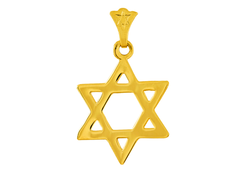 14 KARAT GOLD TRADITIONAL JEWISH STAR PENDANT