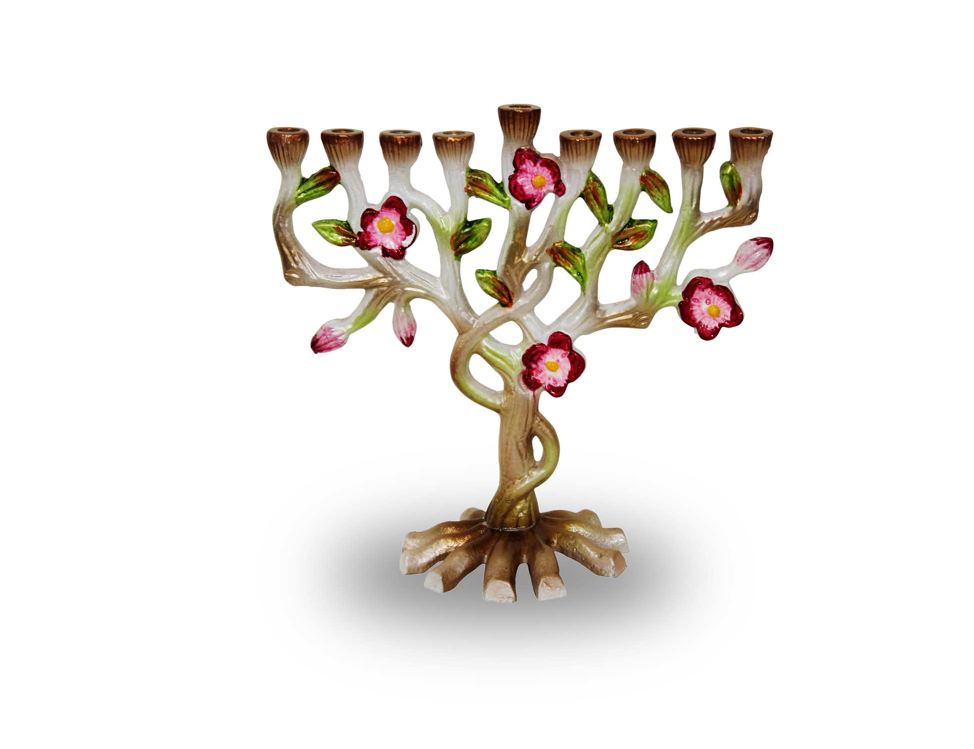 Flower Tree Enamel Menorah